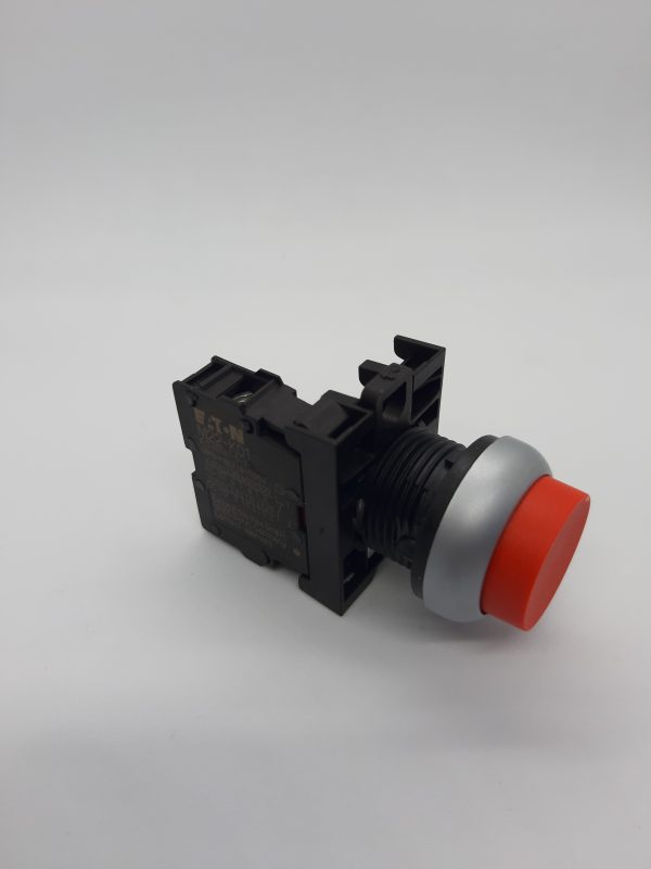 M22-DRH-R/K01 210006 BOTON PULSADOR SALIENTE ROJO (PARADA) CON NC | Lepsac