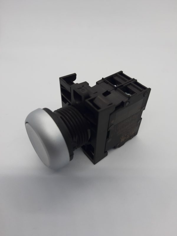 M22-DL-W/K10/24-W 210018 BOTON PULSADOR LUMINOSO BLANCO, LED 12/24V CON NA | Lepsac