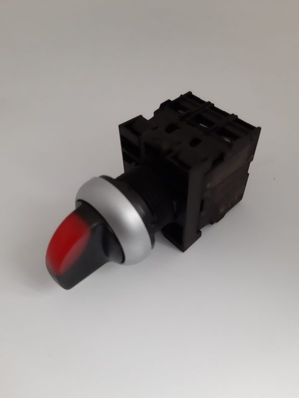 M22-WRLK3-R/K11-R-230 210065 SELECTOR LUMINOSO ROJO 3 POSICIONES 110/220V CON NA+NC | Lepsac
