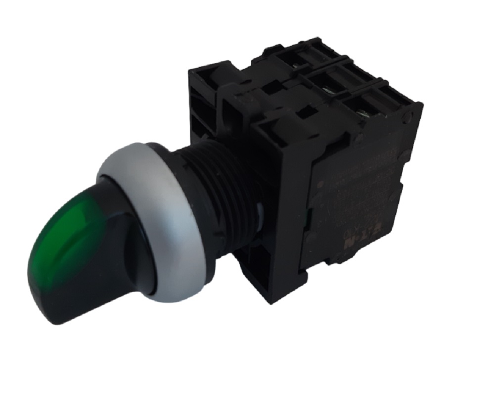 M22-WLK3-G/K207G-230 910082 SELECTOR LUMINOSO DE TRES POSICIONES VERDE CON 2NA LED VERDE 230V ...